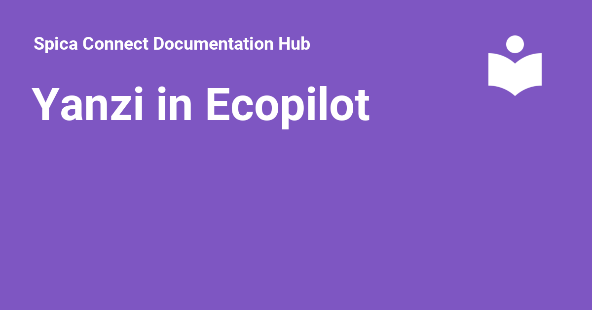 Yanzi in Ecopilot - Spica Connect Documentation Hub
